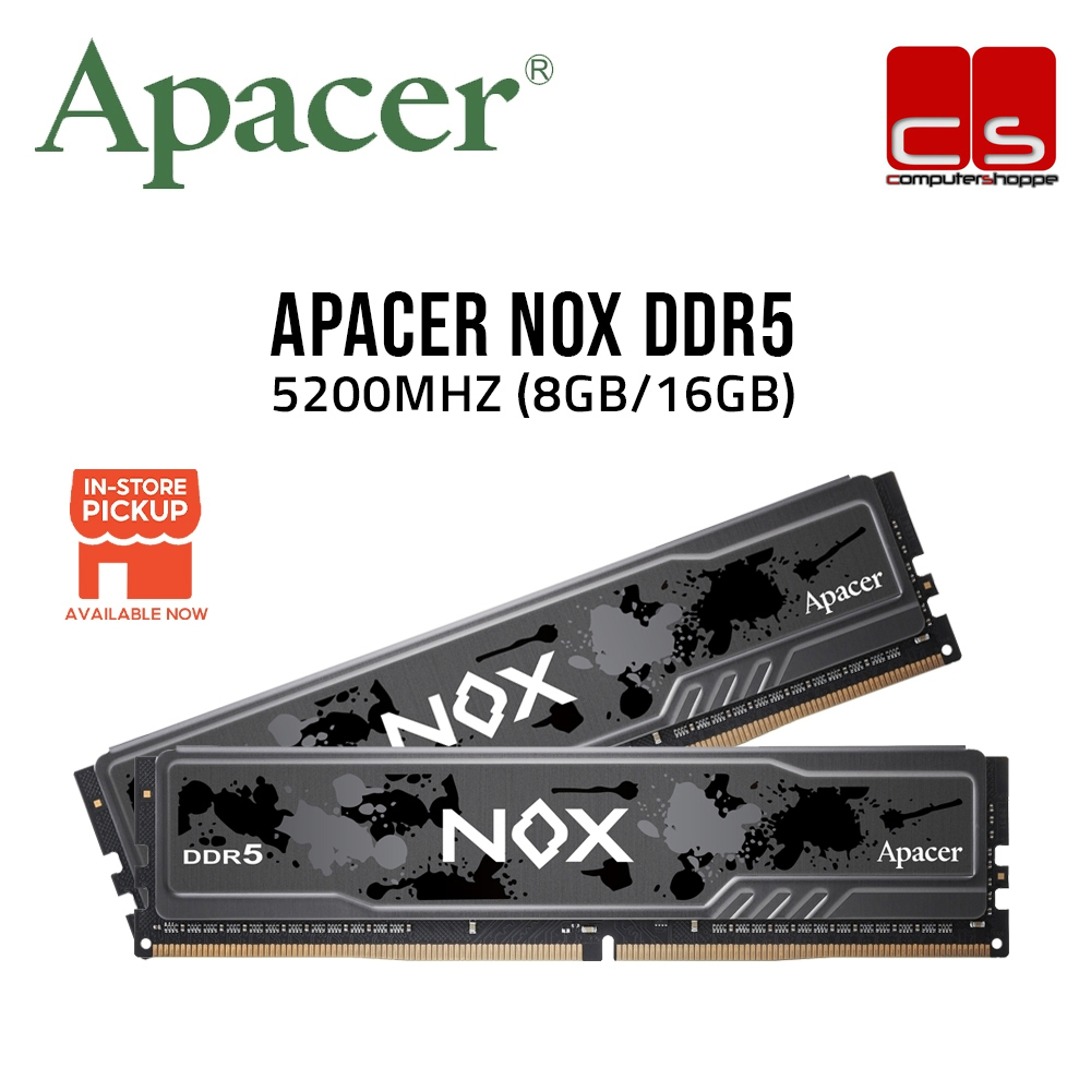 APACER NOX DDR5 5200MHZ (8GB/16GB) GAMING RAM - BLACK | Shopee Malaysia