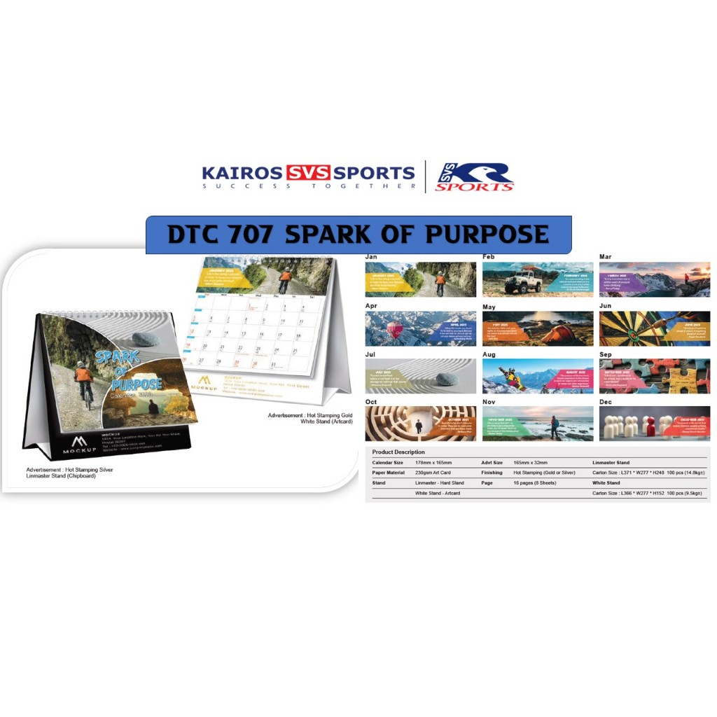 Calendar Spark of Purpose (with Quotes) | Desk Calendar | Kalendar 2025 ...