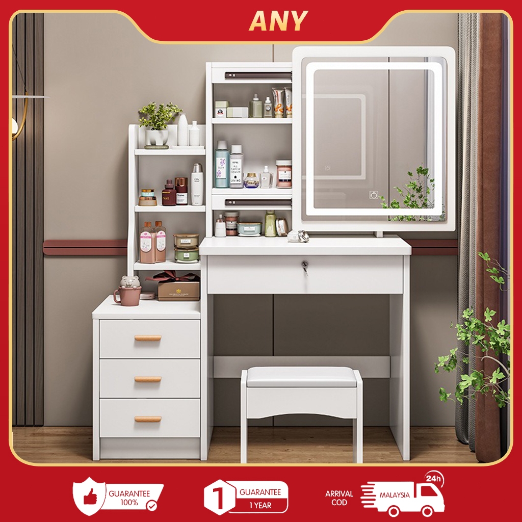 Makeup Table with Mirror Meja Solek Drawer Storage Desk Meja Girl ...