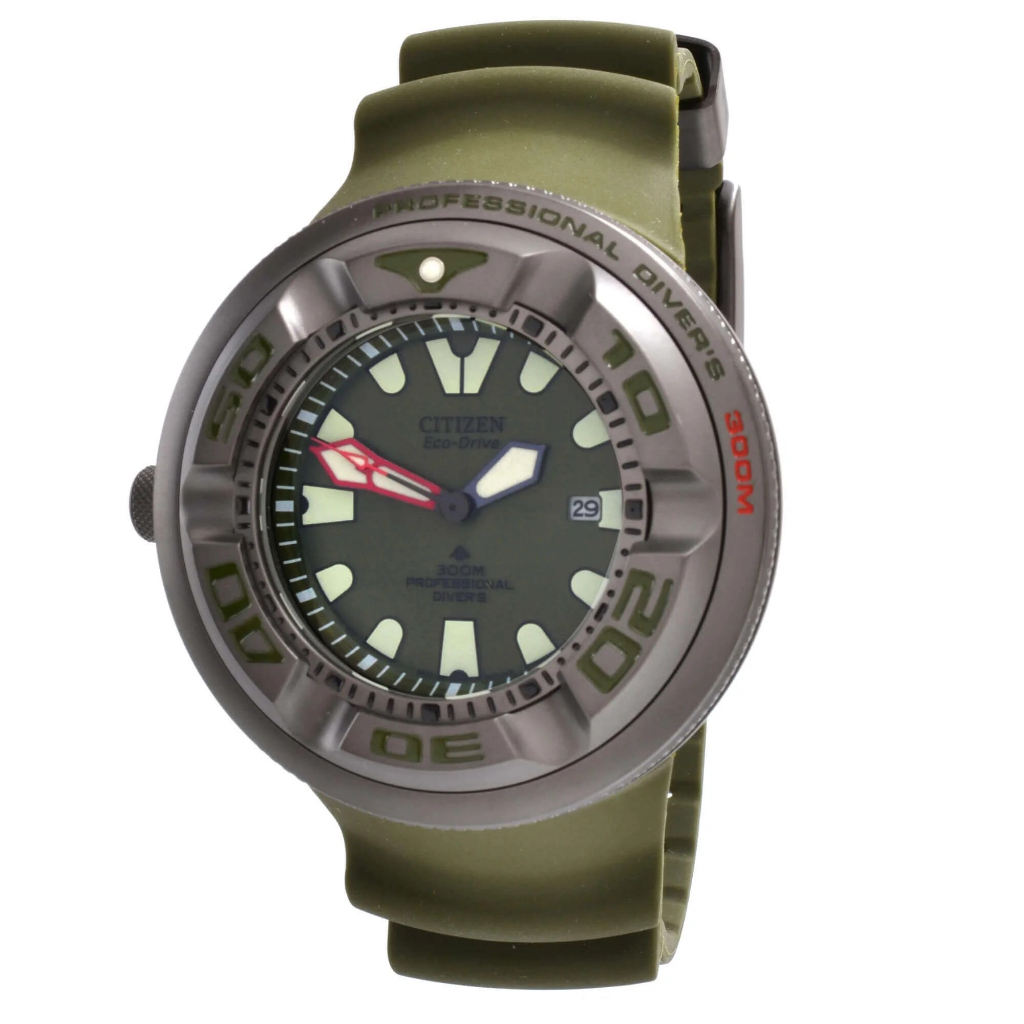 CITIZEN PROMASTER BJ8057-17X EcoZilla Green Dial Eco-Drive Professional ...