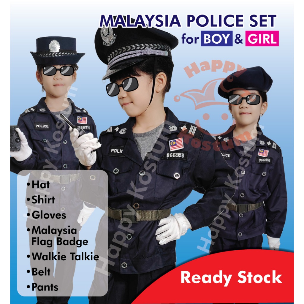 💥Ready Stock Polis Costume Kids Police Kostum untuk Budak (Local ...
