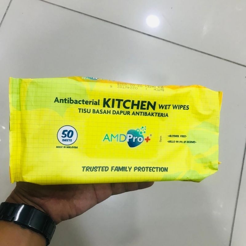 AMD Pro+ Antibacterial Kitchen Wet Wipes Tisu Basah Dapur Antibakteria 50pcs | Shopee Malaysia