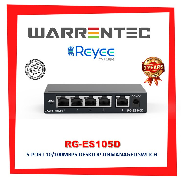 REYEE RG-ES105D 5-PORT UNMANAGED SWITCH | Shopee Malaysia