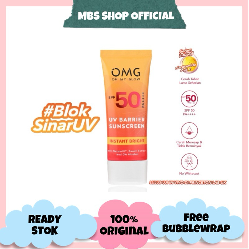 Omg Oh My Glow UV Barrier Sunscreen SPF 50 PA++++ 25ml | Face Sunscreen ...