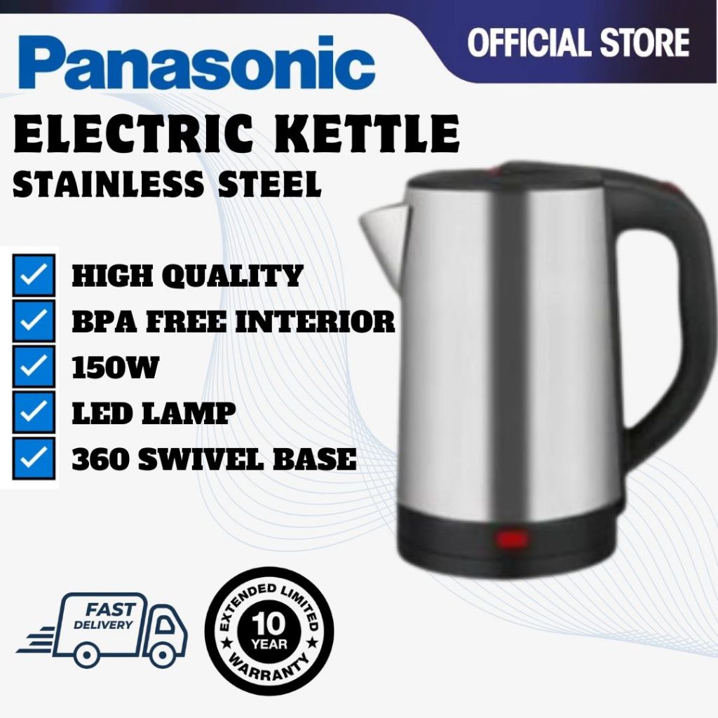 PANASONIC Electric Kettle 2.2L Stainless Steel Kettle Electic Heater ...