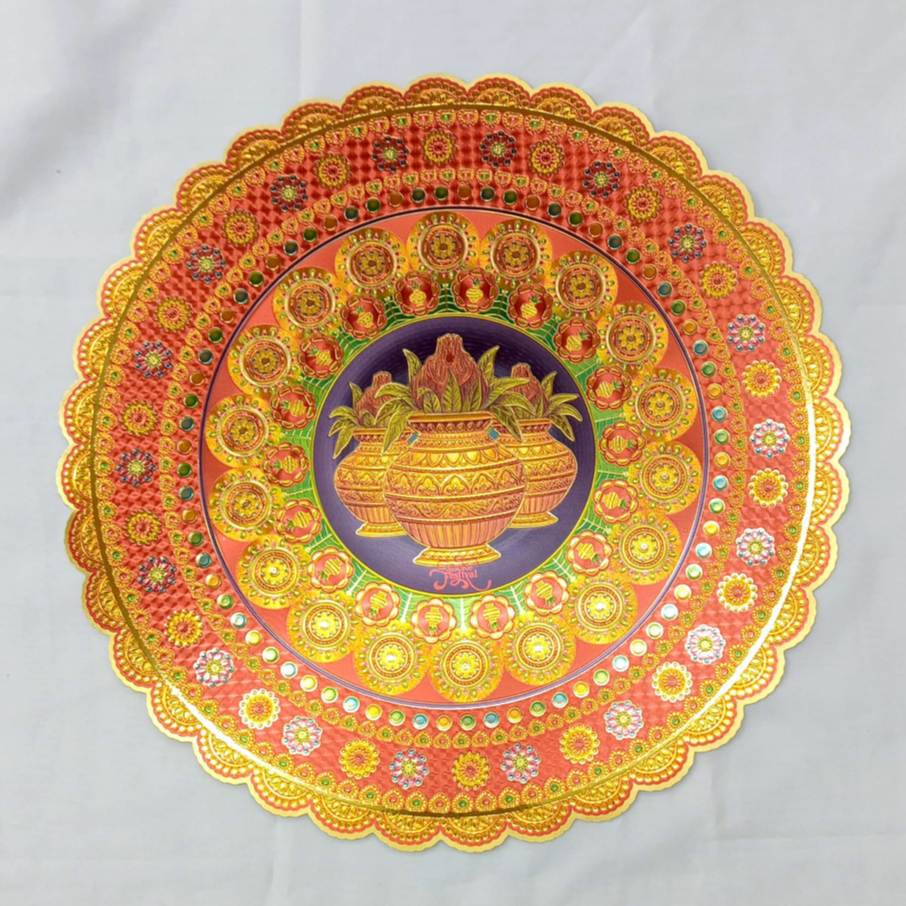 KOLAM SPARKLING STICKER (15X15) FOR DEEPAVALI - MEDIUM SIZE | Shopee ...