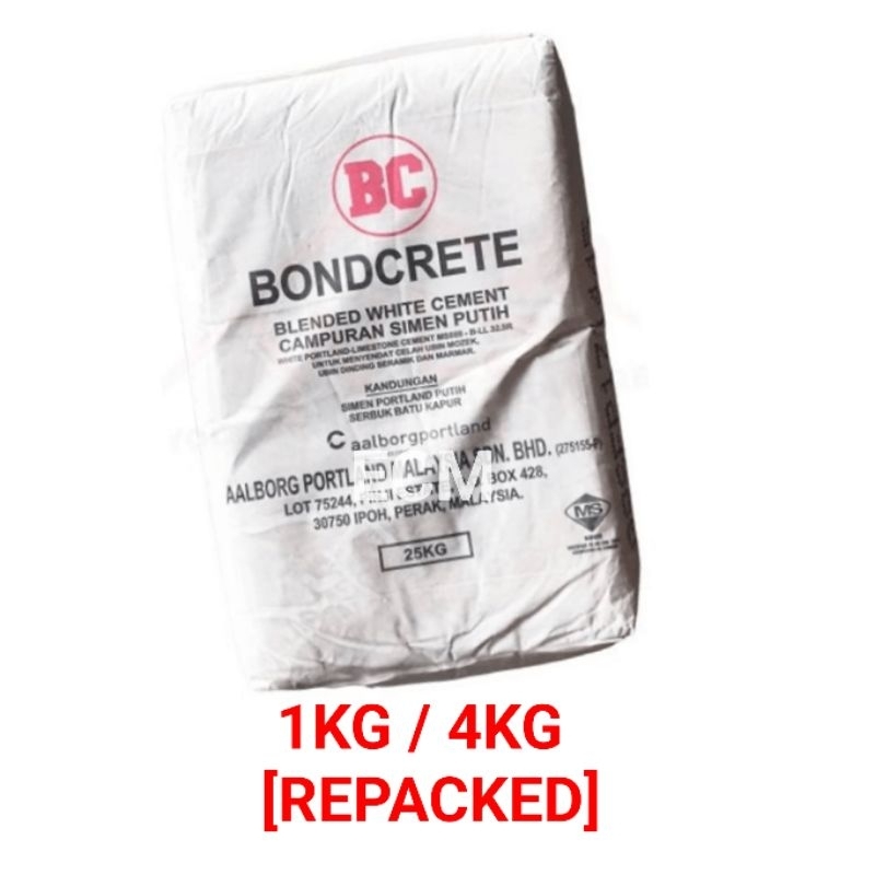 (1KG / 4KG REPACKED) BONDCRETE BLENDED WHITE CEMENT / SIMEN PUTIH ...
