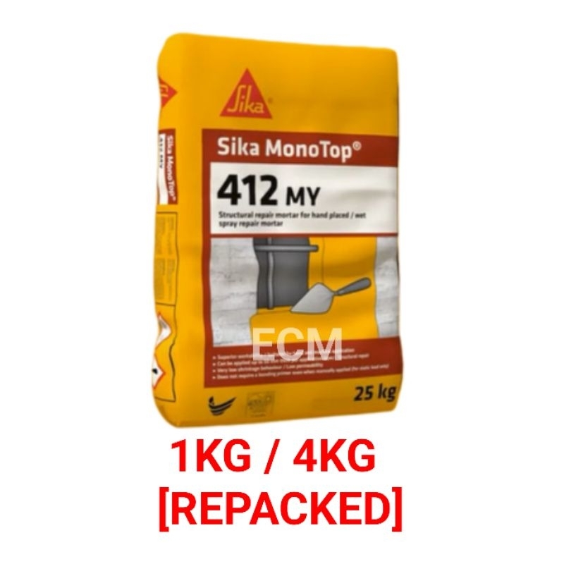SIKA MONOTOP 412 MY (1KG / 4KG REPACKED) Structural Repair Mortar for ...