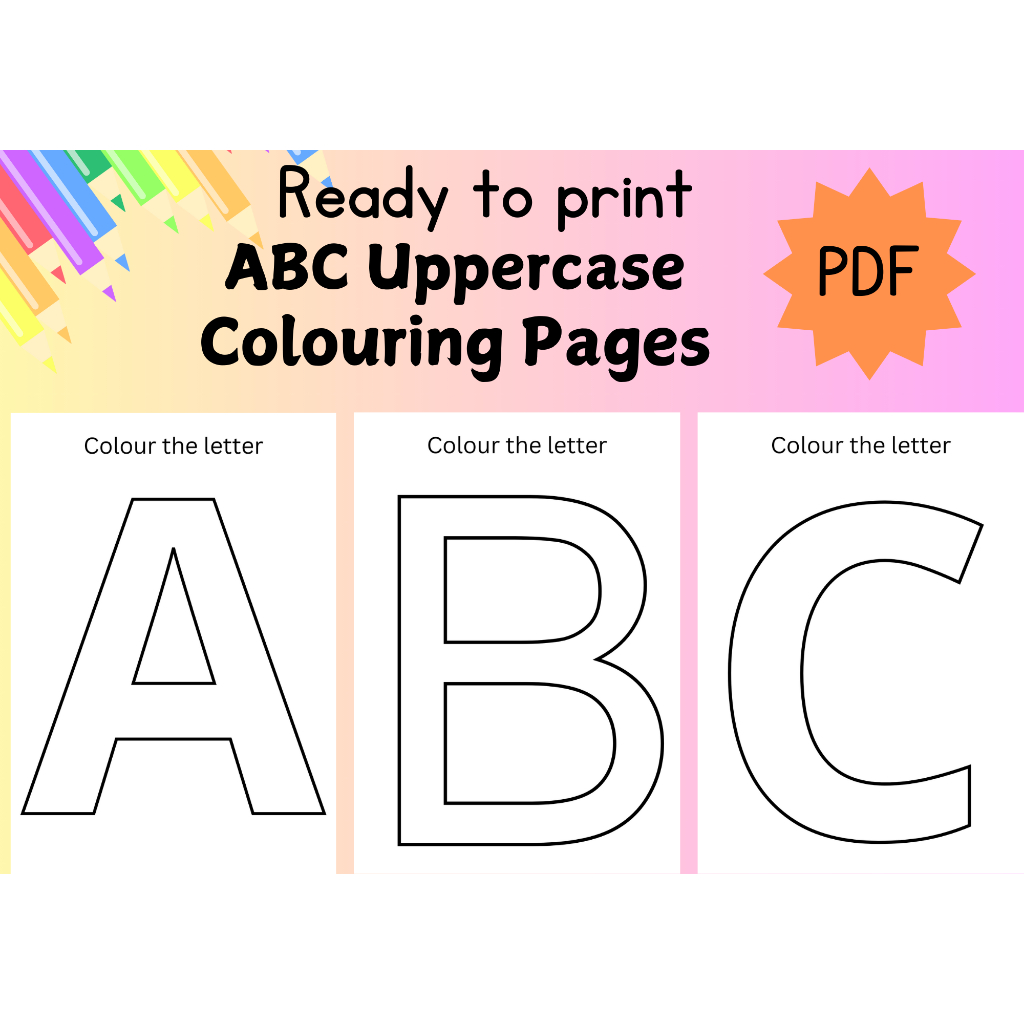 PDF | Colour the letter ABC upprcase, for kids activity, prasekolah ...