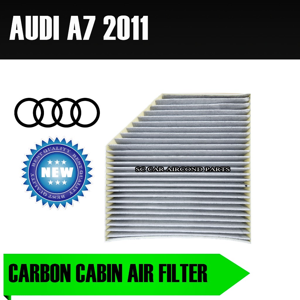 AUDI A7 2011 YEAR ACTIVATED CARBON CURVE CABIN/ BLOWER AIR FILTER (CAR ...