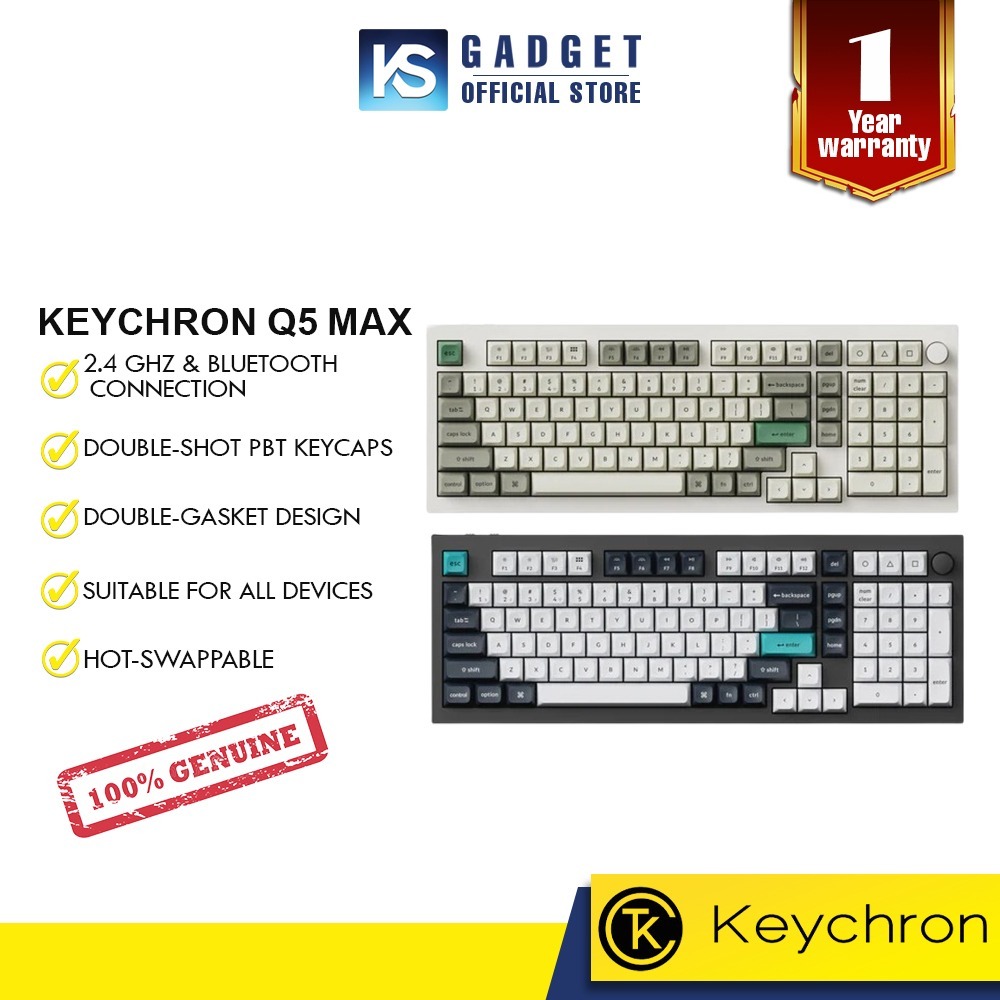 Keychron Q5 Max QMK/VIA Wireless Custom Mechanical Keyboard | Shopee ...