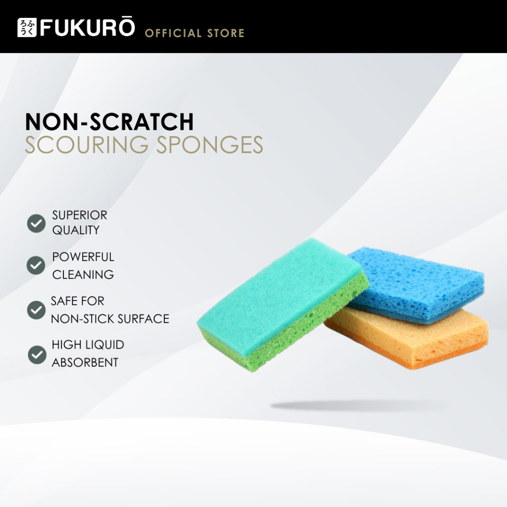 Fukuro Non-Scratch Scouring Sponges (3 Pcs) | Shopee Malaysia
