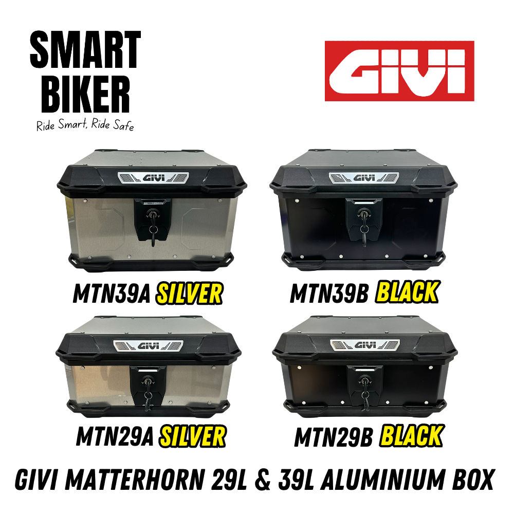 GIVI Matterhorn 39L & 29L Aluminium Top Box MTN39A MTN39B MTN29A MTN29B ...