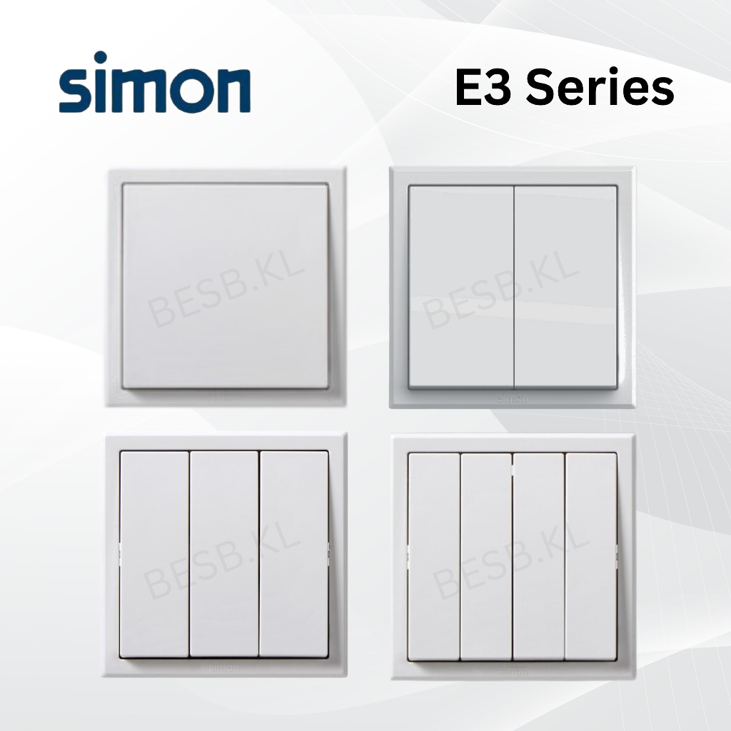 Simon E3 10A 1/2/3/4 Gang 1/2 Way Flush Switches 301011B 301021B ...