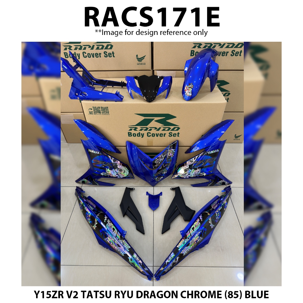Yamaha Y15ZR Ysuku Y15 Cover Set V1 V2 Tatsu Ryu Dragon Chrome Red ...