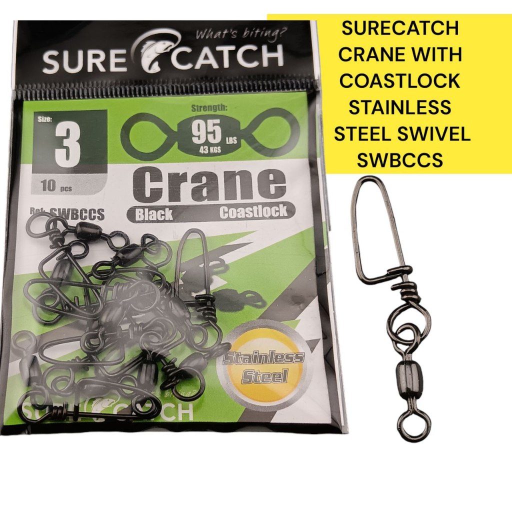 Surecatch SWBCCS Black crane with coastlock Stainless steel Fishing ...