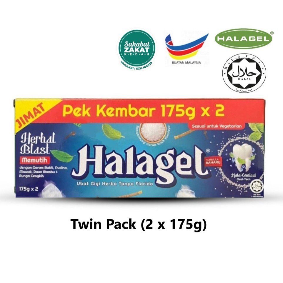 Halagel Toothpaste Herbal Blast Whitening (2 x 175g) / Ubat Gigi 100% ...