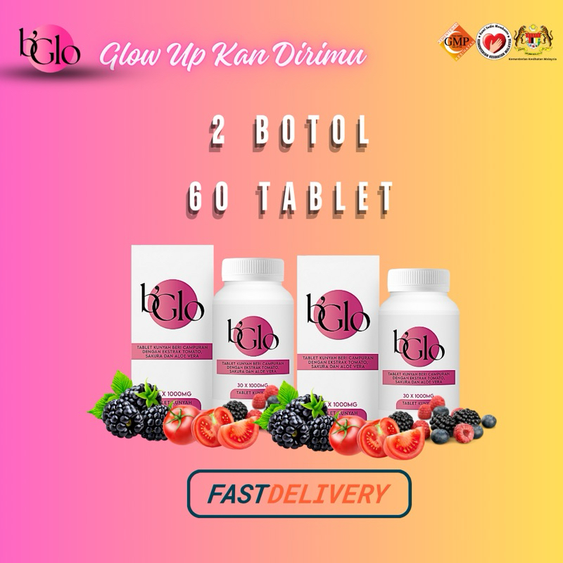 b’Glo Mix Berry - 30 tablet x 2 bottle | Supplement Kulit Cerah & Bebas ...