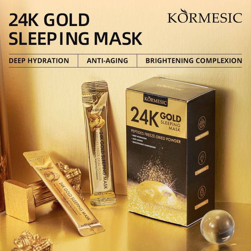 KORMESIC 24K Gold Sleeping Mask (4ml x 20pcs) Peptides Freeze-Dried ...