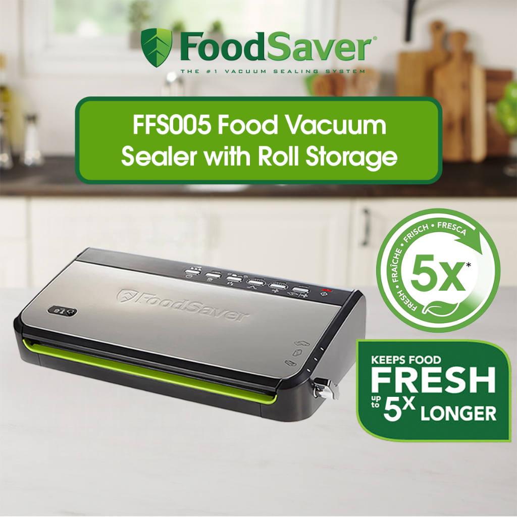 FoodSaver® FFS005 Stainless Steel Vacuum Sealer | Integrated Roll ...