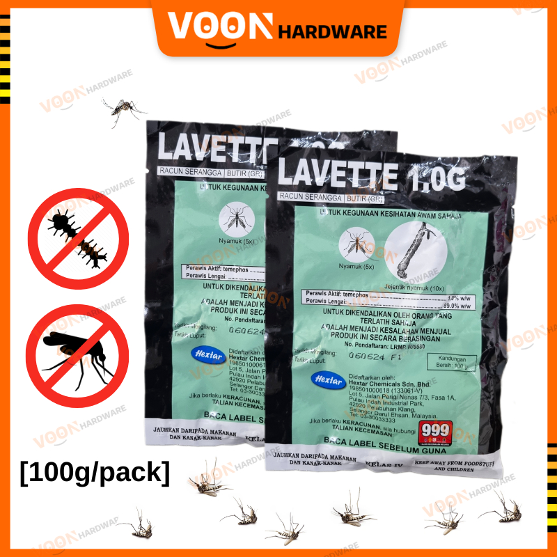 VOON 100g Larvae Killer Lavette Mosquito Killer Abate Aedes Ubat Racun ...