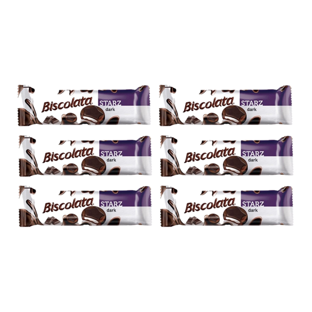 Biscolata Starz Dark Biscuits 82g - (Pack of 6) (Biskut Coklat Gelap ...