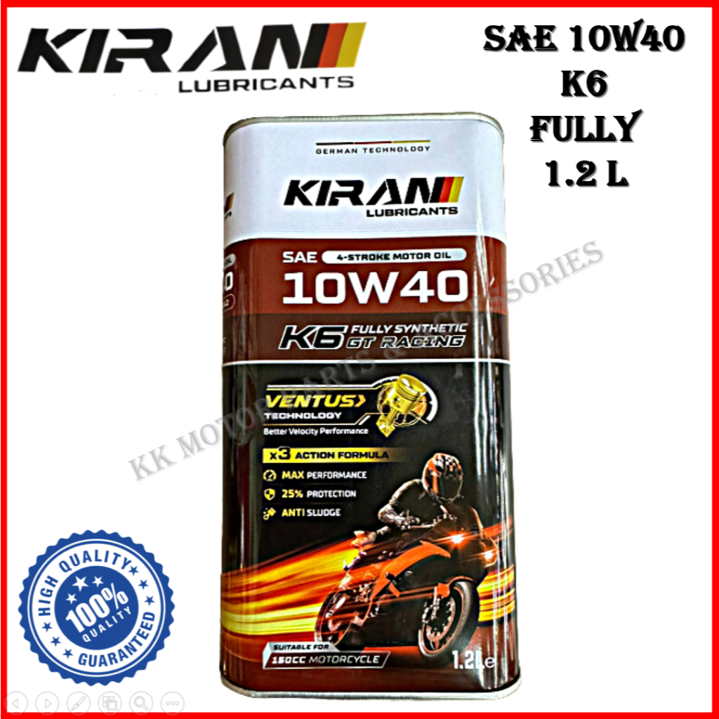 [100% ORIGINAL !!!] KIRANI K6 FULLY SYNTHETIC GT RACING 4T SAE 10W-40 ...