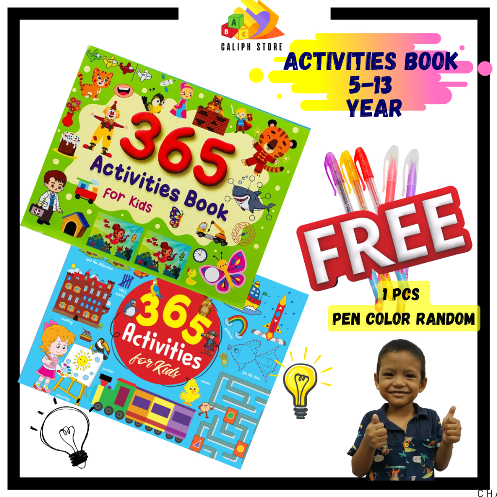 365 Activities Book For Kids Maze Match Coloring Joint Dot Counting ...