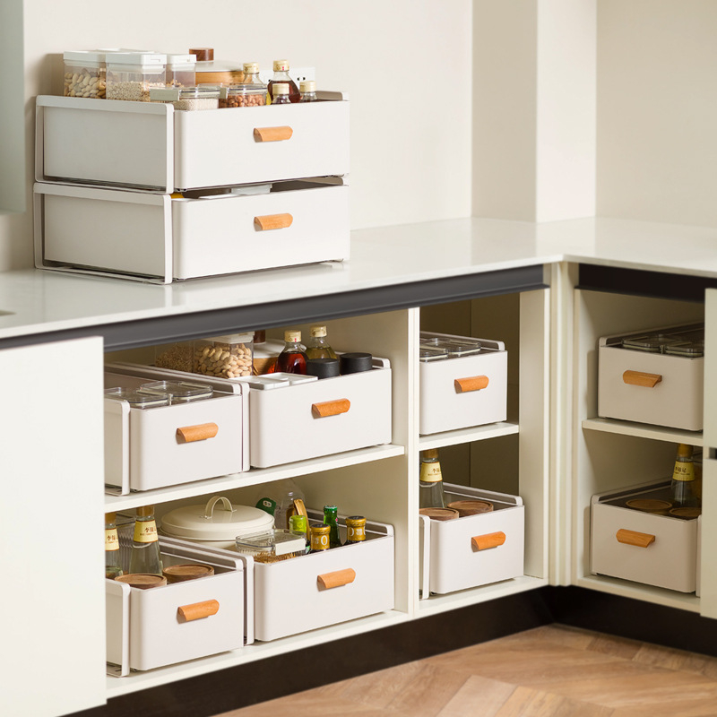 Kitchen sink storage rack, seasoning bowl and dish pull-out storage box ...