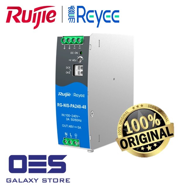 RUIJIE REYEE RG-NIS-PA240-48 Power AC/DC 240W DIN-Rail Power Supply Built-in active PFC Function ...