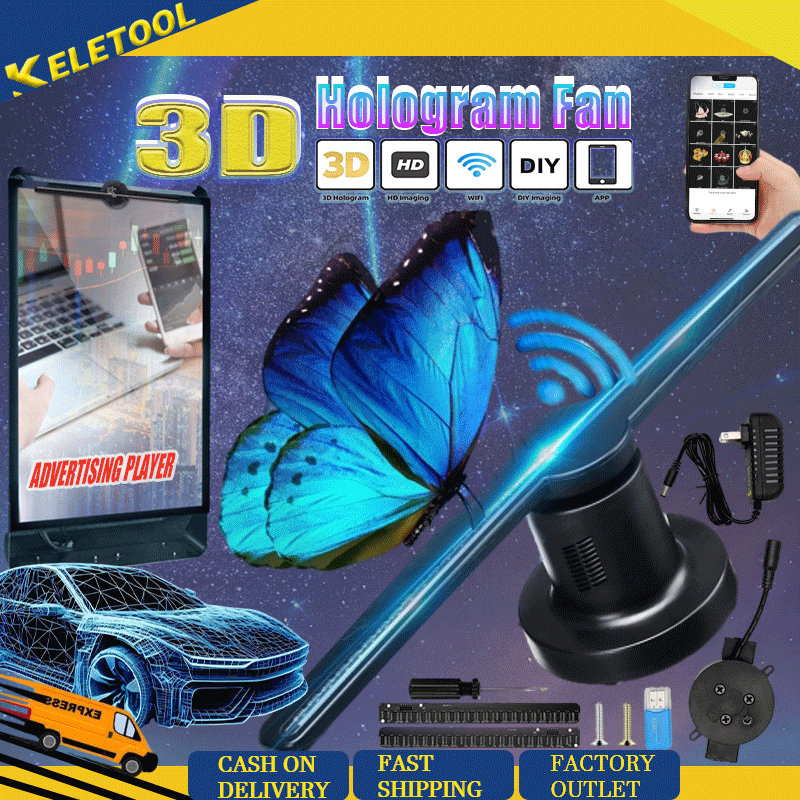 3D holographic display screen 224 LED air imaging hologram fan ...