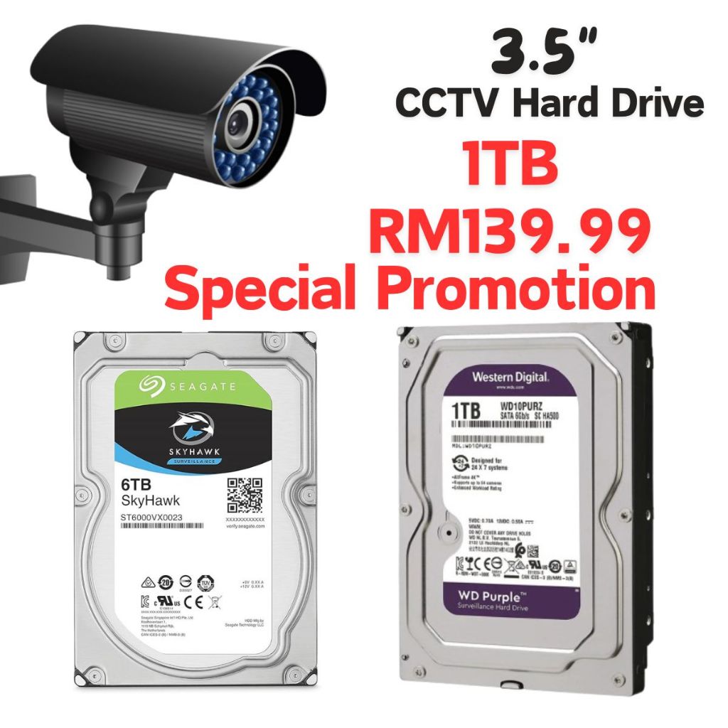 CCTV hdd Hard Drive SATA III 3.5"Internal Surveillance Hard Disk 1TB ...