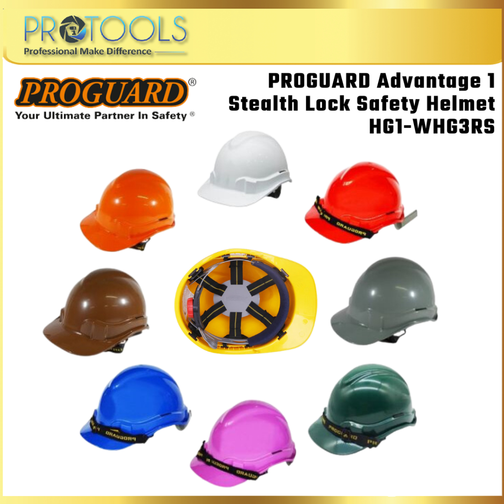 PROGUARD Advantage 1 Stealth Lock Safety Helmet Model: HG1-WHG3RS ...