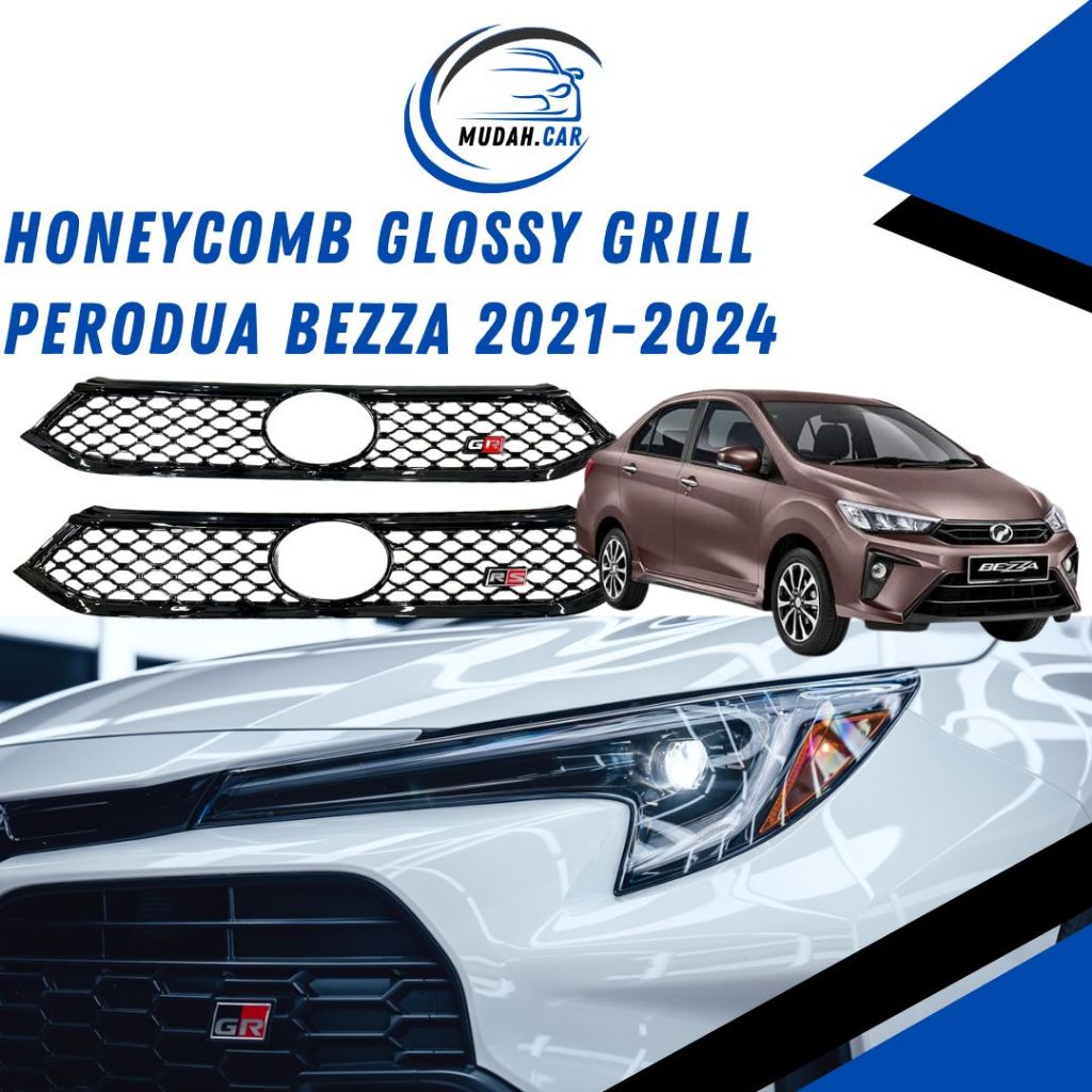 Perodua Bezza 2021-2024 Bumper Front Grill Glossy Black RS/GR Grilled ...