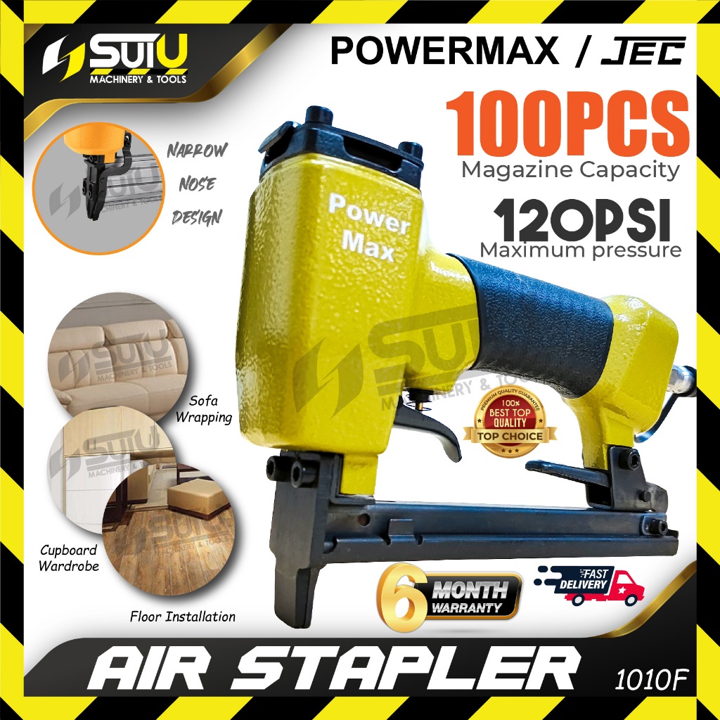 POWERMAX / JEC 1010F Air Stapler / Air Nailer Gun / Stapler Udara 气钉枪 ...