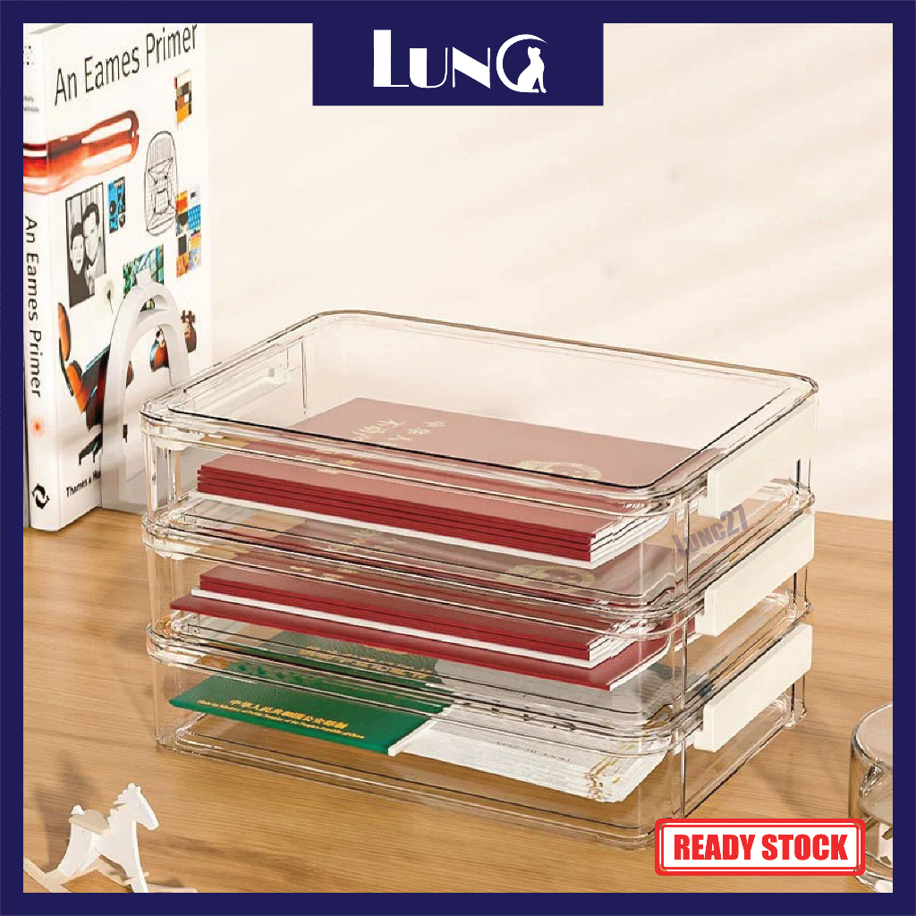 Stackable Large Capacity Storage Box A4 Paper Books Documents ...