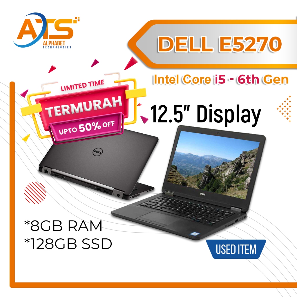 Dell Latitude E5270, Intel Core i5 6th Gen 8GB RAM 128GB SSD Win 10 Pro ...