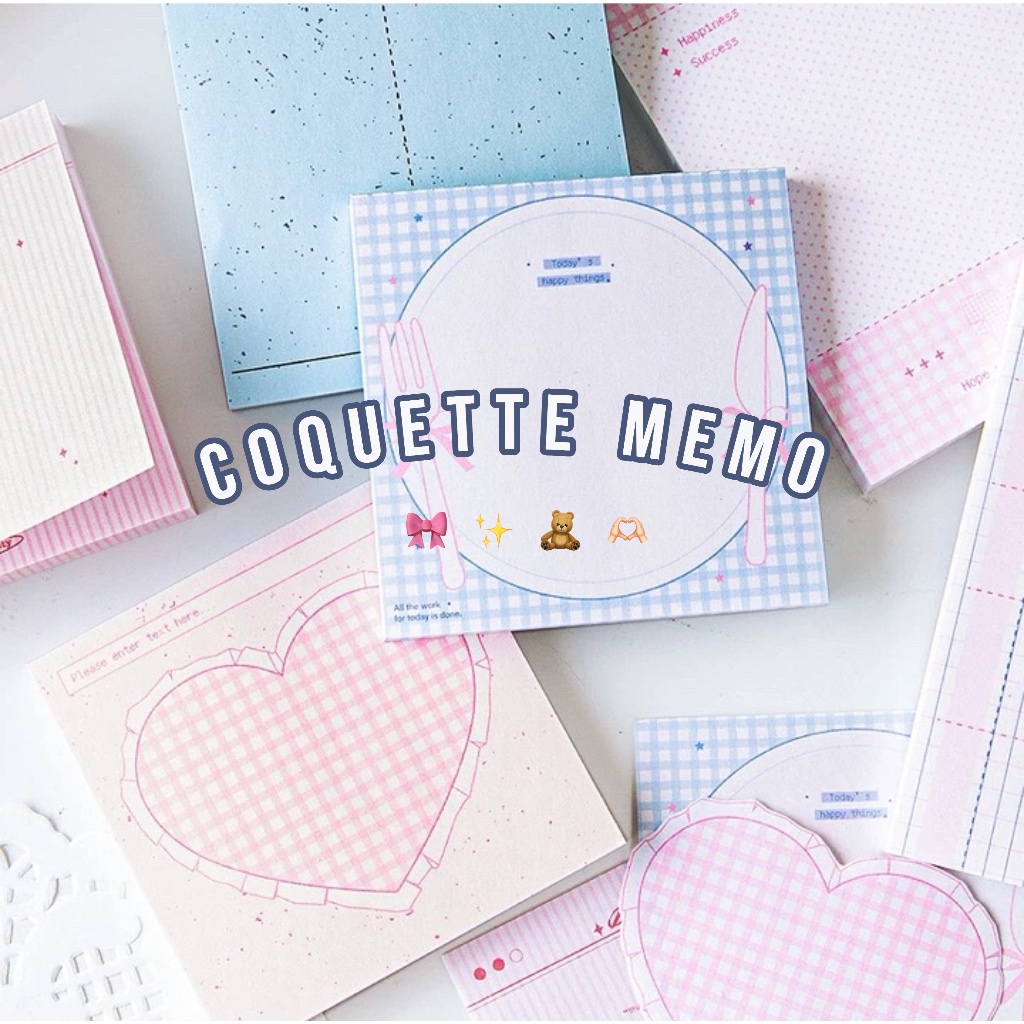 #04 coquette aesthetic Bow-Themed Notepad Memo / Korean Style Journal ...