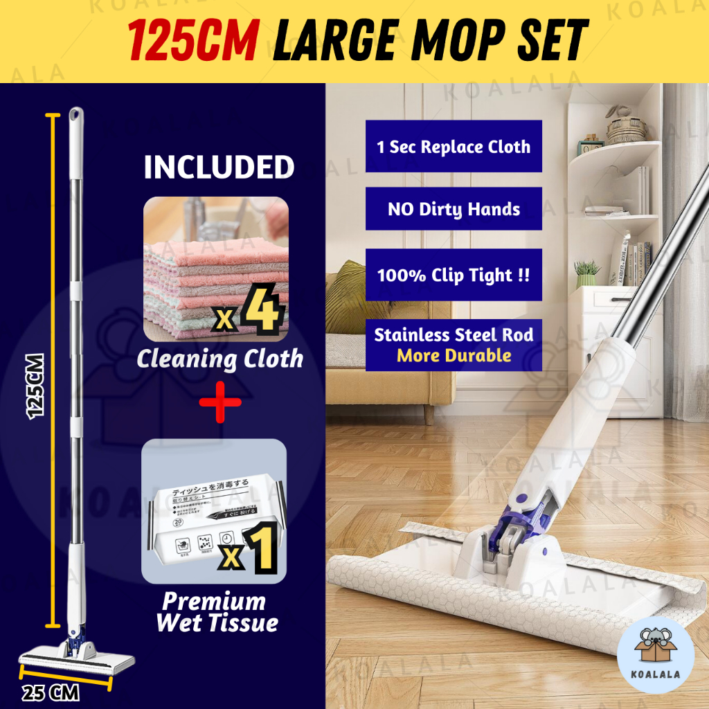 【Automatic】Lazy Mop Hands Free Mop Lantai Pakai Buang Wet Tissue Mop ...