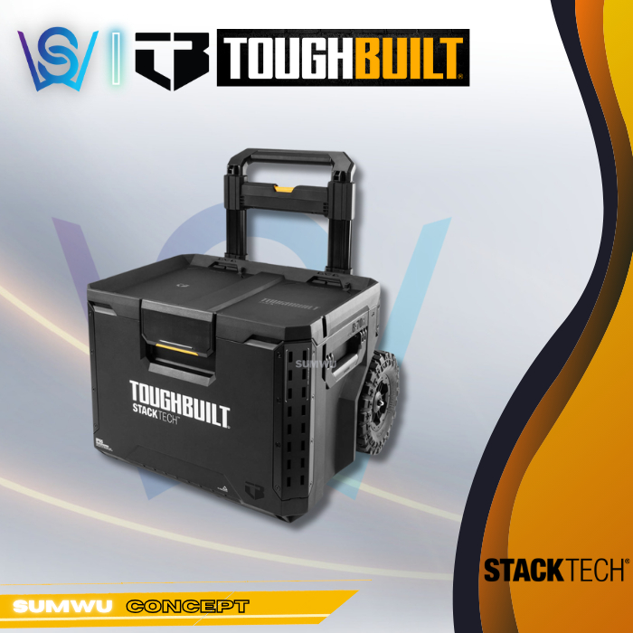 TOUGHBUILT STACKTECH Black Plastic/Metal Rolling Tool Box TB-B1-B-70R ...