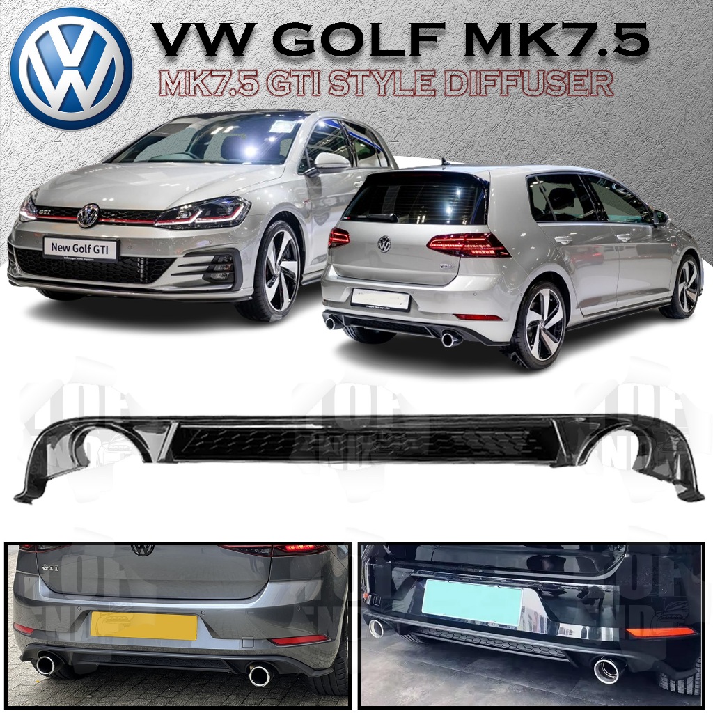 VOLKSWAGEN GOLF MK7.5 GTI REAR DIFFUSER GOLF R GOLF R LINE R-LINE RLINE ...