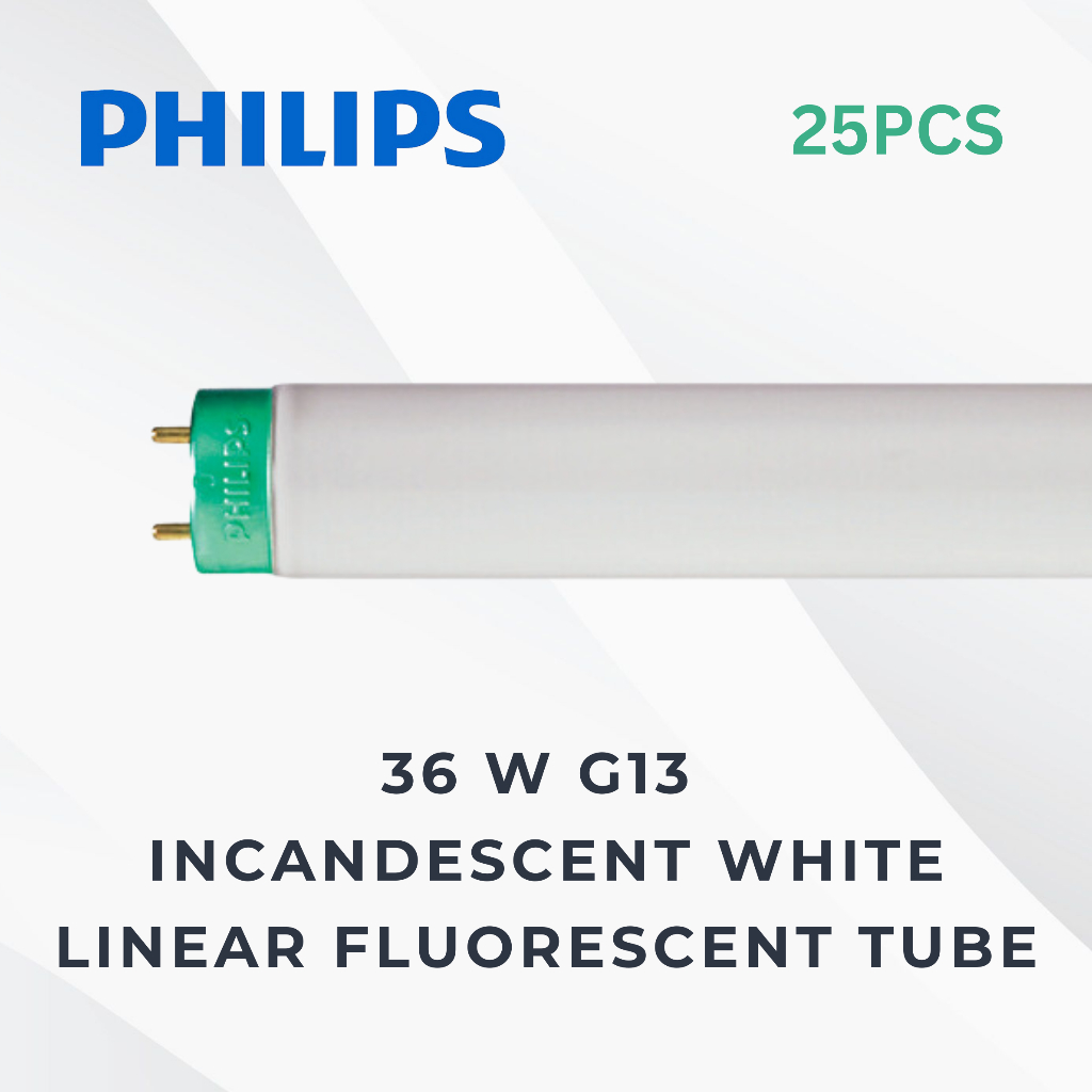 (25PCS) Philips 36W/827 G13 Incandescent White Linear Fluorescent Tube TL-D LIFEMAX SUPER 80 ...