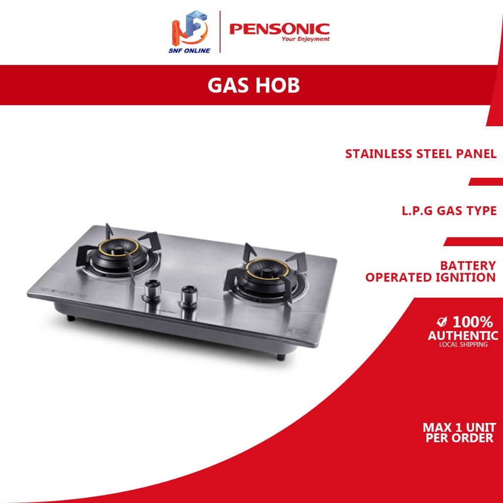PENSONIC Dapur gas Stainless Steel 2 Burner Built-In Hob PGH-622S ...