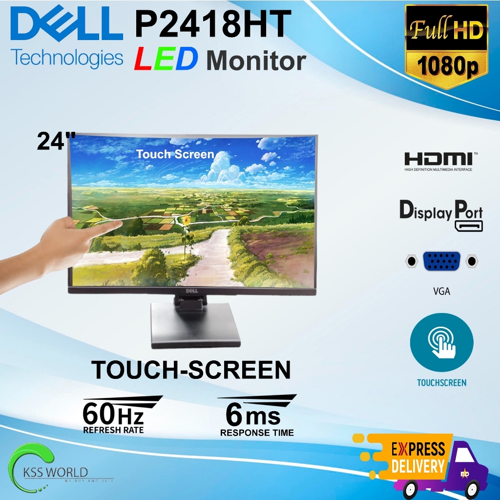 DELL TOUCH SCREEN LED MONITOR P2418HT 24"Inch FULL HD ...