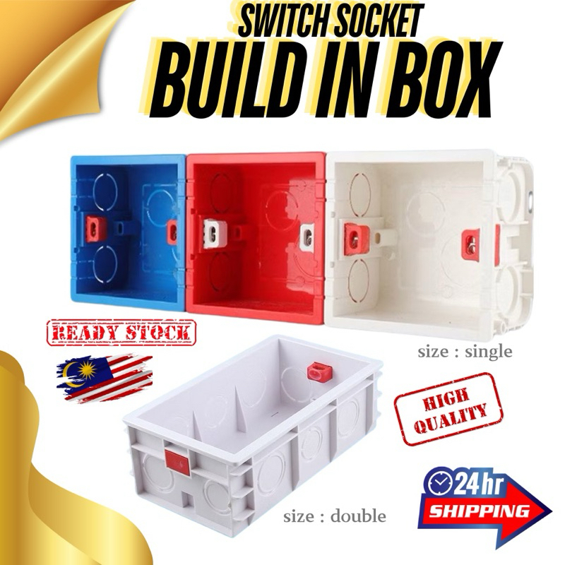 Switch socket base box build in tanam dalam dinding | Shopee Malaysia