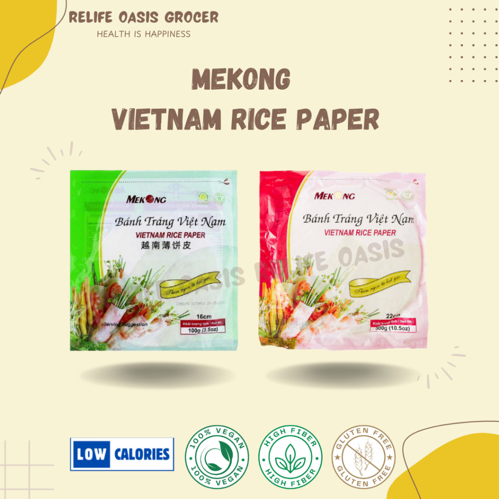 Mekong Vietnam Rice Paper [Low Calories/Vegan/Gluten Free/High Fiber ...