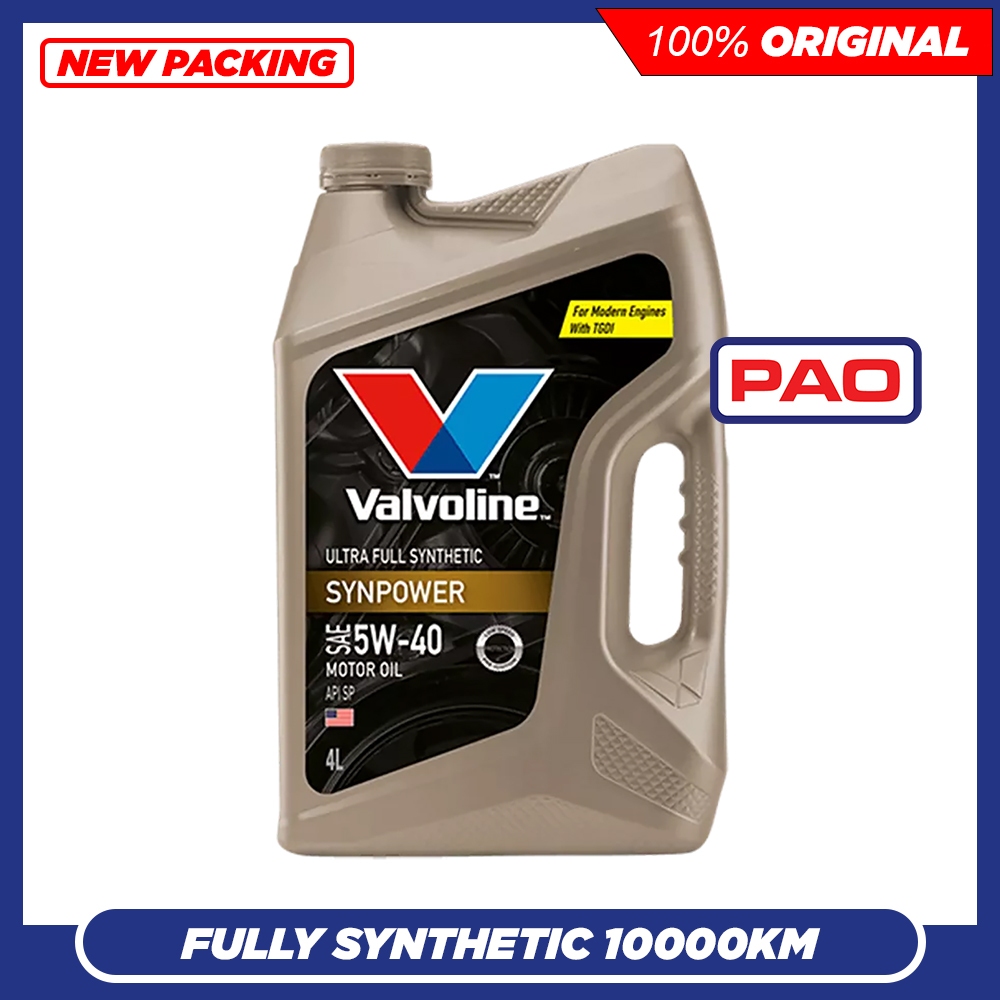 VALVOLINE SYNPOWER 5W40 SP PAO Fully Synthetic Engine Oil (4L) | Shopee Malaysia