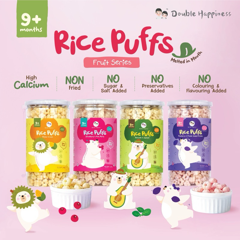 Snacking Double Happyness Baby Rice Puff for 6 Month above Fingger food ...