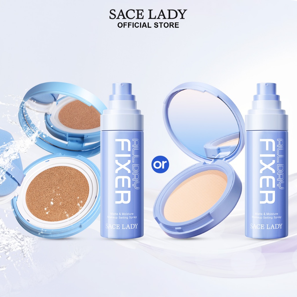 SACE LADY Makeup Set With Face Powder BB Cushion Setting Spray Lasting ...