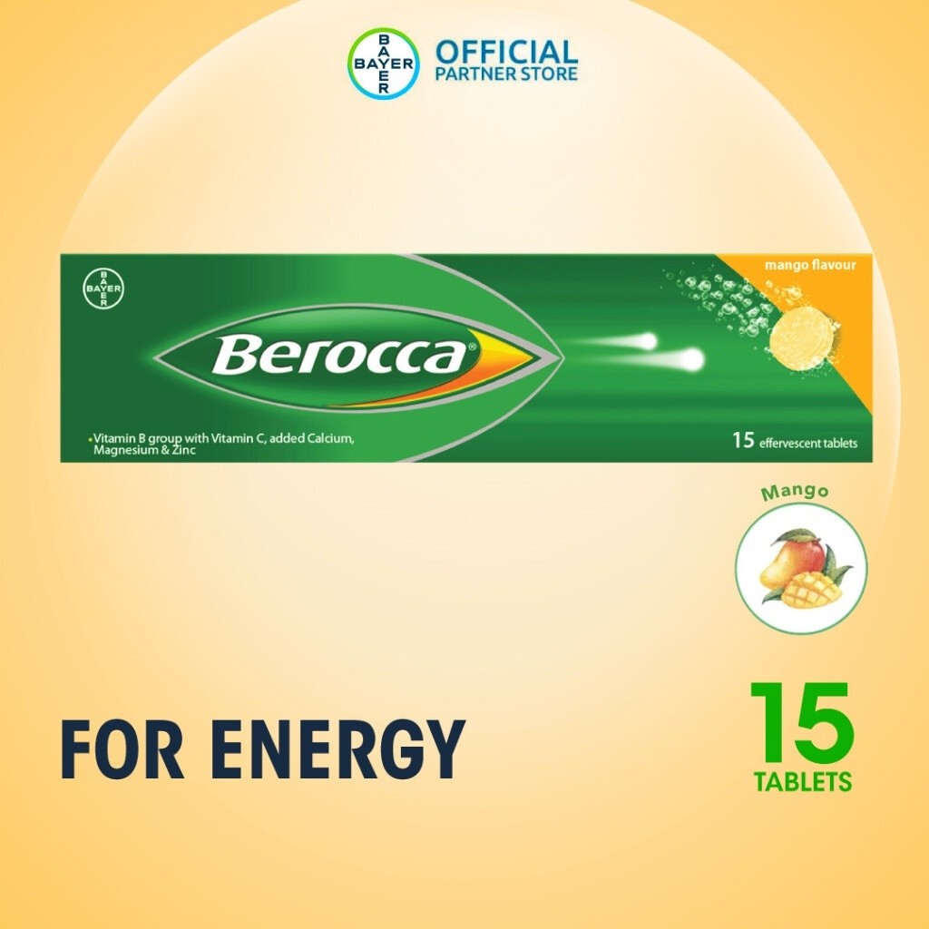 Berocca Flavour Effervescent Tablet - Mango (15's) | Shopee Malaysia